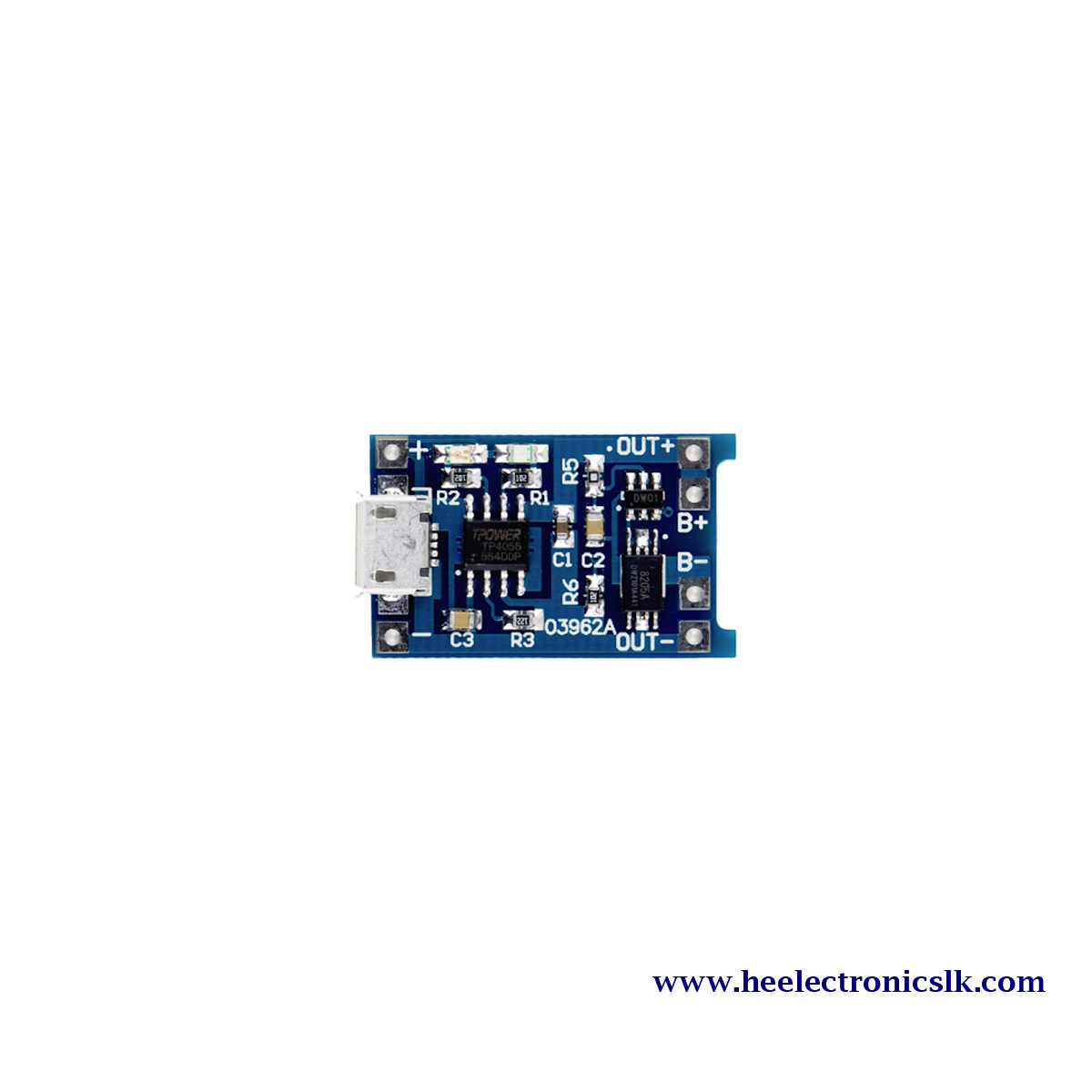 TP4056 5V 1A Micro USB 18650 Lithium Battery Charging Module | H&E ...